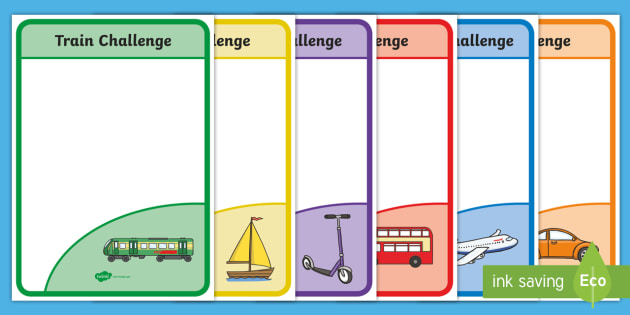 Editable Transport-Themed Blank Challenge Display Posters
