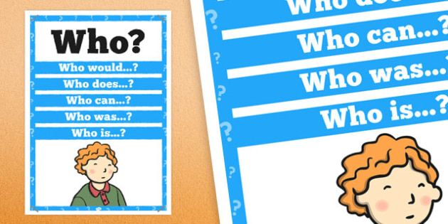 Who? Question Poster - posters, displays, display, questions