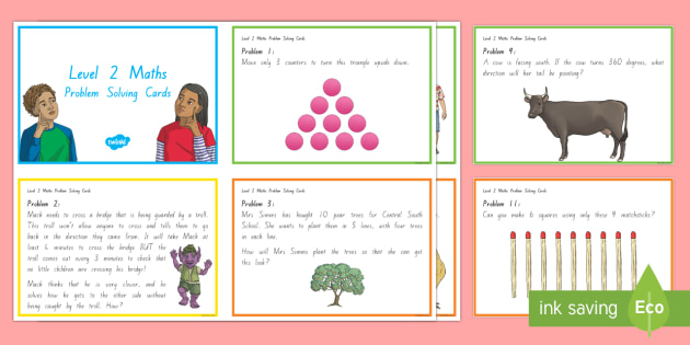 Maths Problem Solving Questions For Kids Challenge Cards