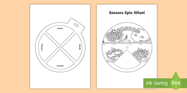 Seasons Colouring Spin Wheel Split Pin Activity