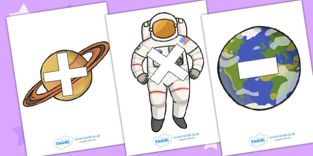 Maths Symbols on Space Images