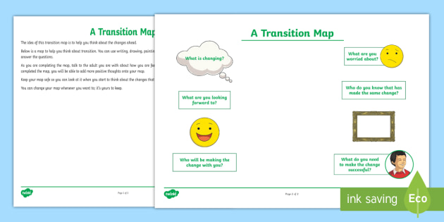 Transition Map Worksheet (teacher made)
