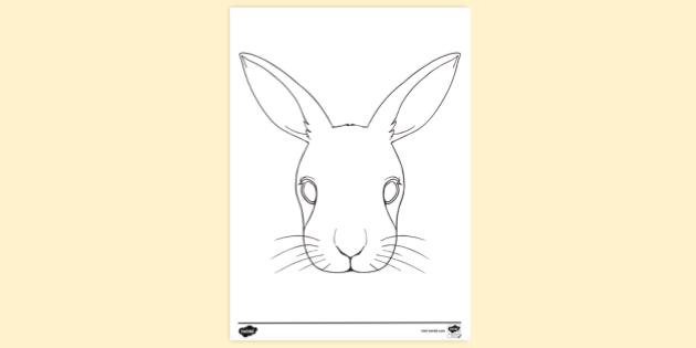 Rabbit Role Play Mask Colouring Sheet | Colouring Sheets