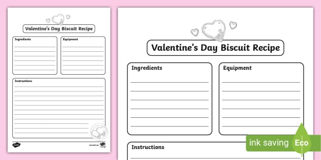 Design a Valentine's Day Biscuit - Recipe Template