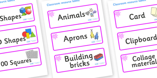 FREE! - Pink Themed Editable Classroom Resource Labels