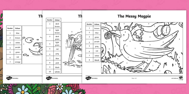 The Messy Magpie Colour by Number (teacher made)