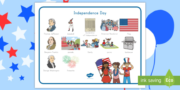 Independence Day Word Mat - Fourth of July