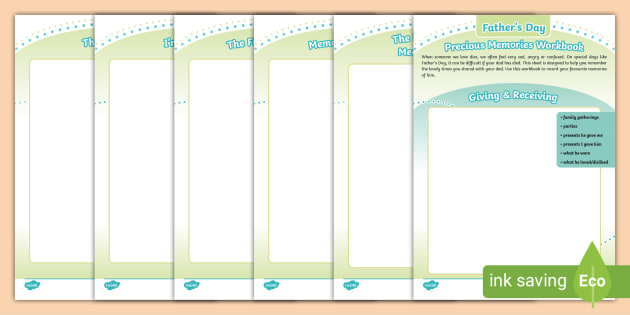 Father's Day Memories Workbook - Precious Memories