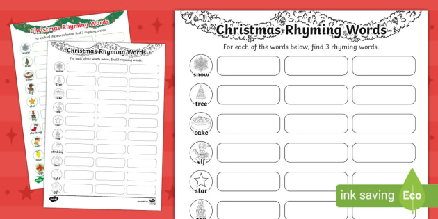Christmas Rhyming Words | twinkl.com.au
