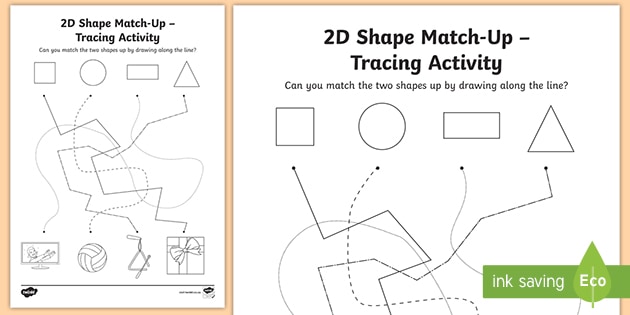 2D Shape Match-Up – Tracing Activity
