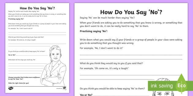 How Do You Say No Worksheet Teacher Made 