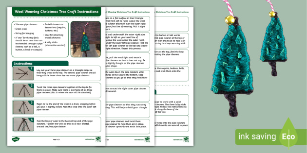 Wool Weaving Christmas Tree Craft Instructions