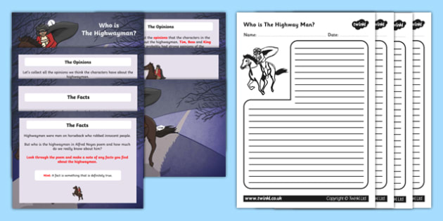Who is the Highwayman PowerPoint Activity (teacher made)