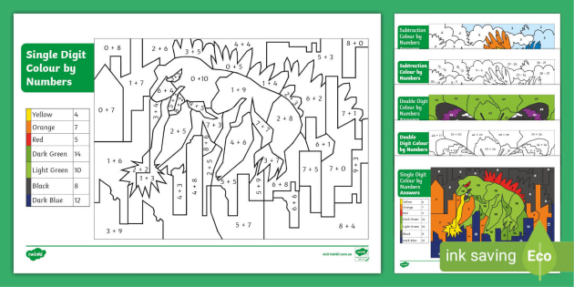F – 2 Colour by Numbers Pack - Year 2 Maths (teacher made)
