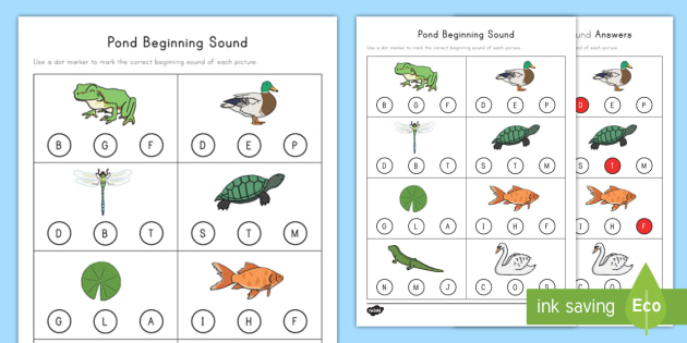 Pond Beginning Sounds Activity