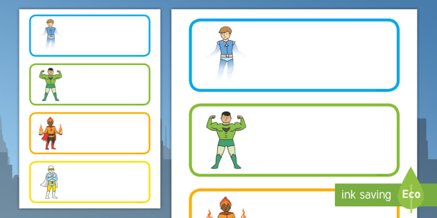 👉 Editable Male Superhero Labels - EditableMale Superhero Labels