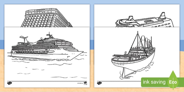 FREE! - Cruise Ship Colouring Pages – Colouring Pages – Twinkl