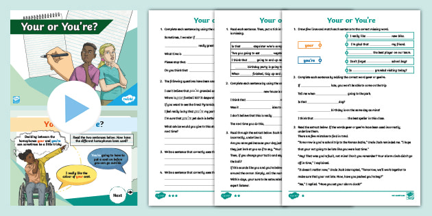 KS2 Your or You're Teaching Pack