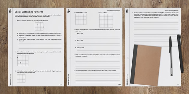👉 Social Distancing - Patterns | KS3 Maths | Beyond