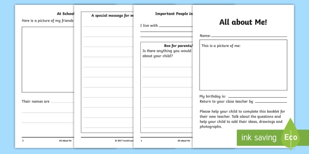 All about Me Y2 to Y3 Transition Booklet (teacher made)