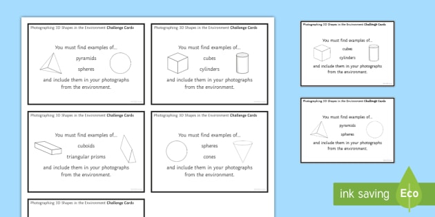 Photographing 3D Shapes in the Environment Challenge Cards