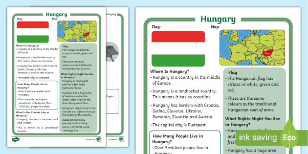 KS1 Hungary Fact File - Europe - Geography - Twinkl