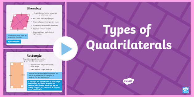 types of quadrilaterals lesson