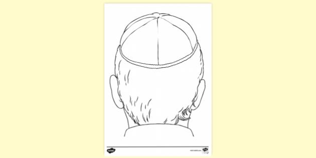 FREE! - Kippah Colouring Sheet - KS1 Resources - Twinkl