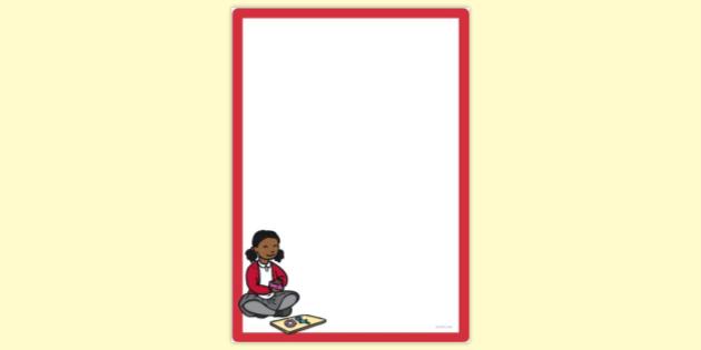 FREE! - Simple Blank Child with Play Dough Page Border | Twinkl