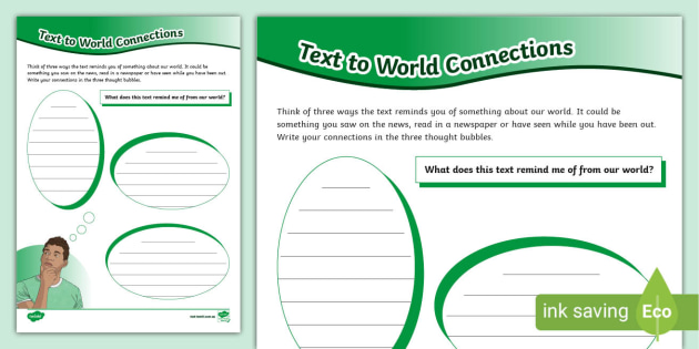 Text to World Thought Bubble Worksheet│Reading Comprehension