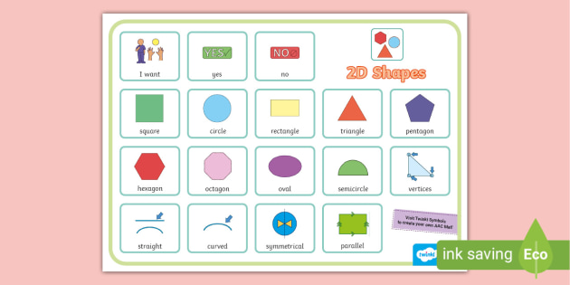 Twinkl Symbols: 2D Shapes AAC Mat (teacher made)