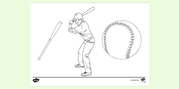 FREE! - Baseball Game Colouring Page | Colouring | Colouring Sheets