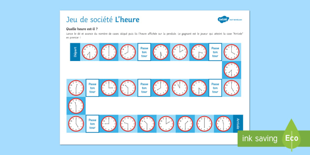 Telling the Time Differentiated Board Game French