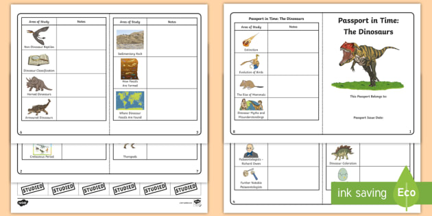 Learning Passport: All About Dinosaurs Checklist