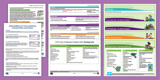 EYFS Growing Area Continuous Provision Plan and Poster Pack
