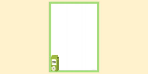 FREE! - Apple Juice Carton Page Border | Page Borders | Twinkl