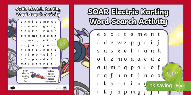 FREE! - SOAR Electric Karting Word Search Activity - Resources