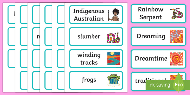 FREE! - Aboriginal Dreaming The Rainbow Serpent Word Cards