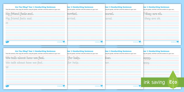 FREE! - Are You Okay? Handwriting Practice Worksheets