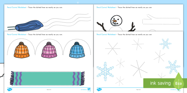 Winter Pencil Control Activity - winter, pencil control, fine
