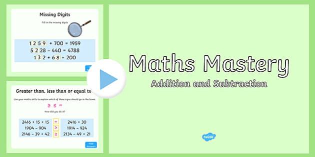 Maths Mastery Activities Year 4 Addition and Subtraction PowerPoint