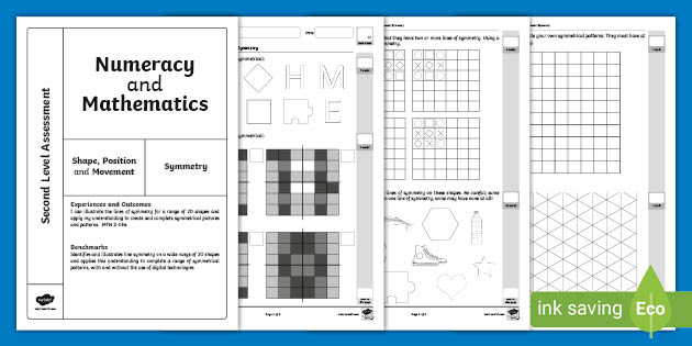 Symmetry Assessment – CfE Second Level Maths Worksheets