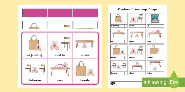 Positional Language with Photos Bingo (teacher made)