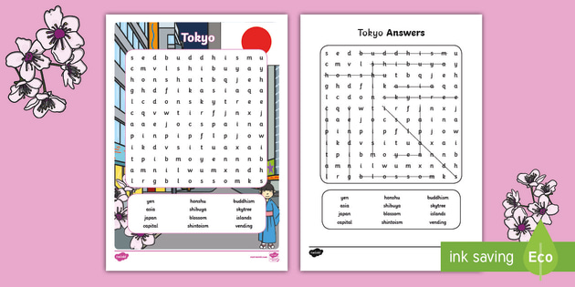 Tokyo - Word Search - Primary Resources (teacher made)