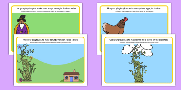 Jack and the Beanstalk Playdough Mats Romanian Translation