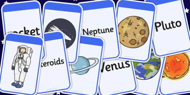 Space Matching Flashcards - space, matching, flashcards, cards