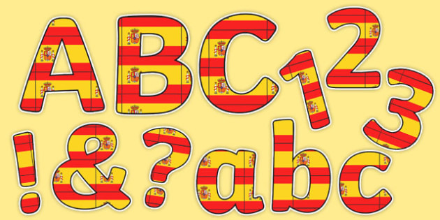 Spanish Display Lettering Flags (teacher made)