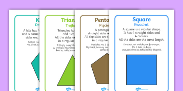 2D Shape Information Posters English/Polish - 2D Shape Information Posters