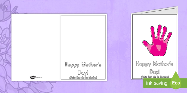 Handprint Greetings Cards: Mother's Day English/Spanish