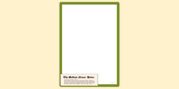 FREE! - Newspaper Article Page Border | Page Borders | Twinkl
